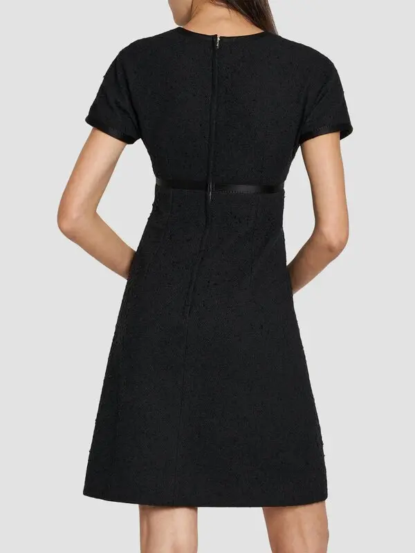 Dolce & Gabbana Crystal-button Tweed A-line Minidress