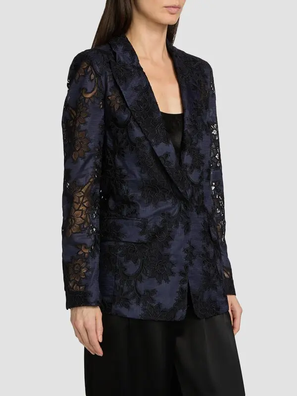 UNGARO Cornelia Lace Cut-out Jacket