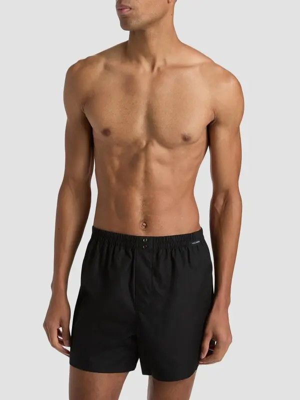 Dolce & Gabbana Sporty Cotton Poplin Boxer Shorts - Nero
