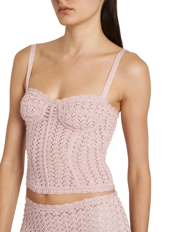 Dolce & Gabbana Bustier Knit Crop Tank