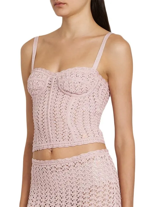 Dolce & Gabbana Bustier Knit Crop Tank