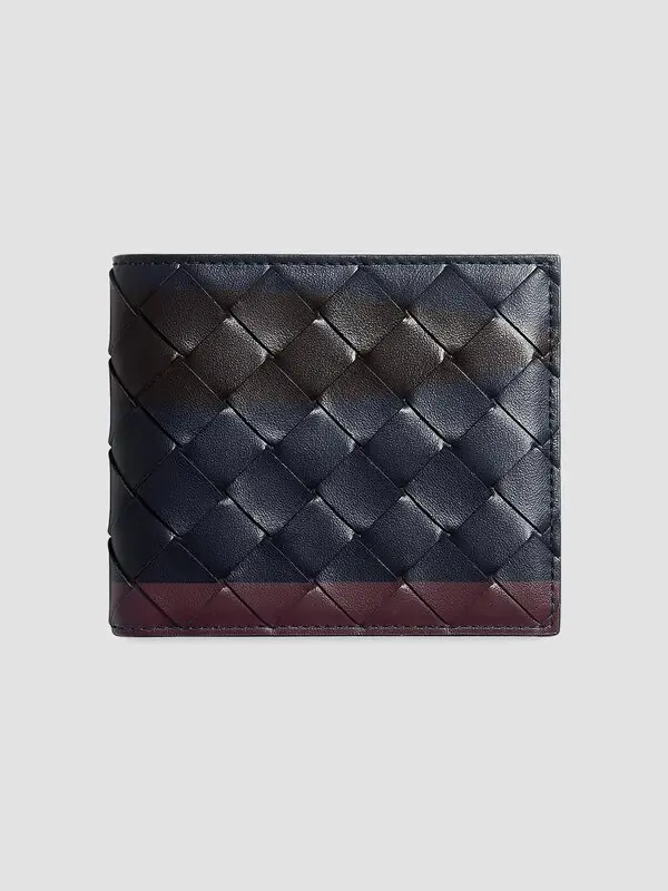 Bottega Veneta Bicolor Intrecciato Leather Bifold Wallet