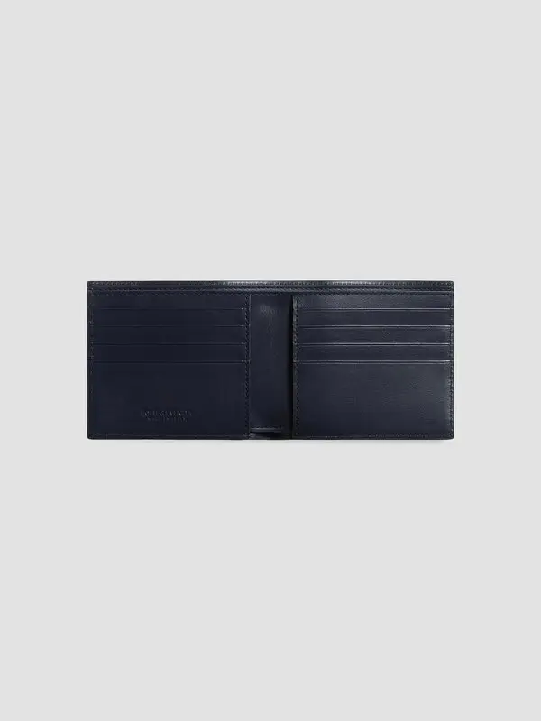 Bottega Veneta Bicolor Intrecciato Leather Bifold Wallet