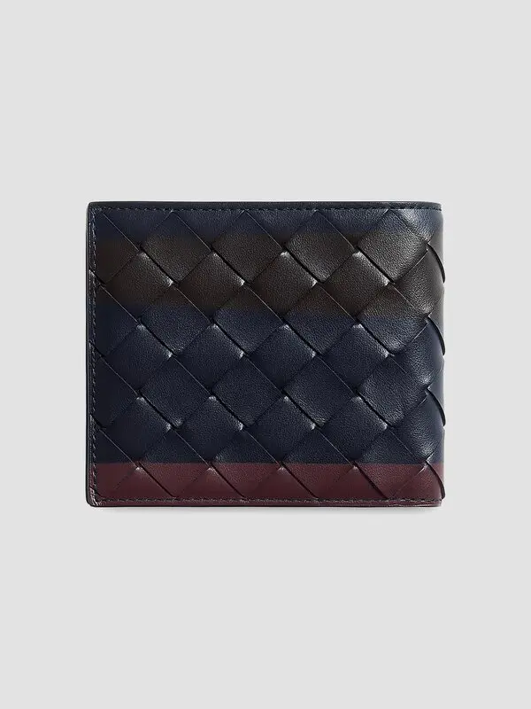 Bottega Veneta Bicolor Intrecciato Leather Bifold Wallet