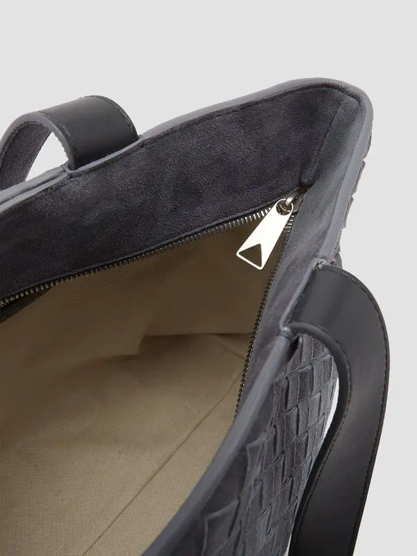 Bottega Veneta Small Intrecciato Suede Zip Tote Bag