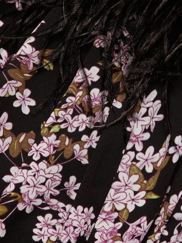 BRONX BANCO Nadine Floral Feather-cuff Minidress