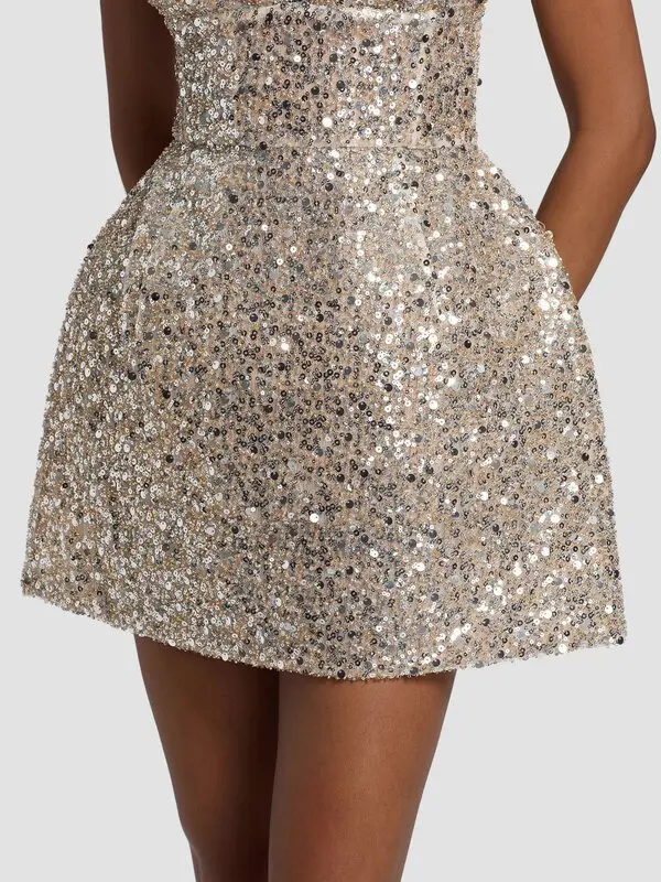 BRONX BANCO Tessa V-neck Minidress