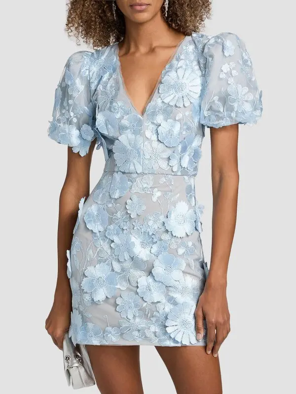 ELLIATT Zayla 3d Floral Mesh Minidress