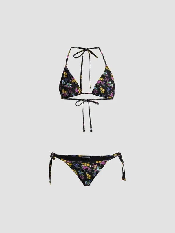 Dolce & Gabbana Floral Bouquet Print String Bikini