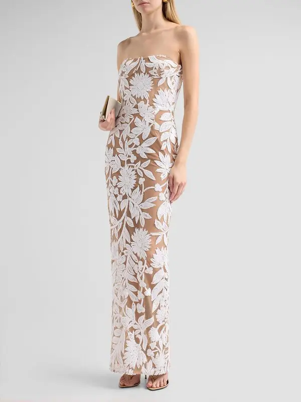BRONX BANCO Dahlia Strapless Maxi Dress