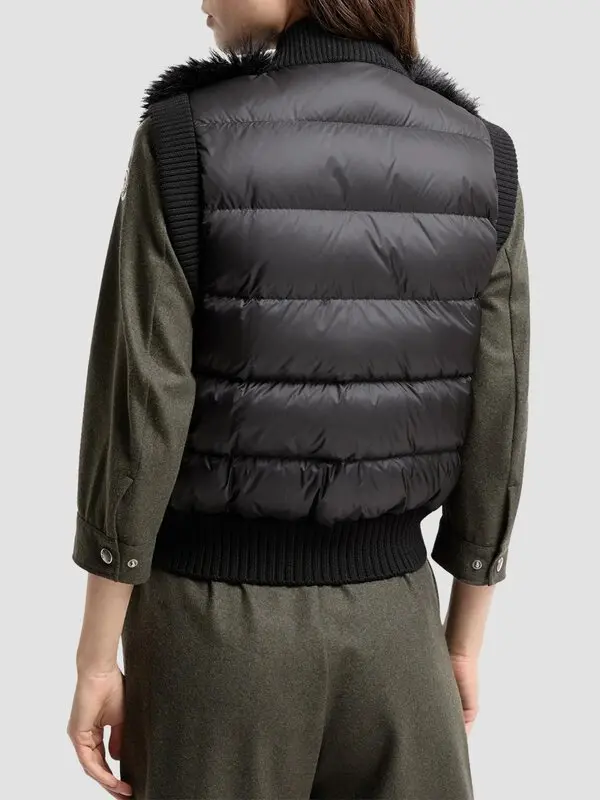 Moncler Down-filled Vest In Wool