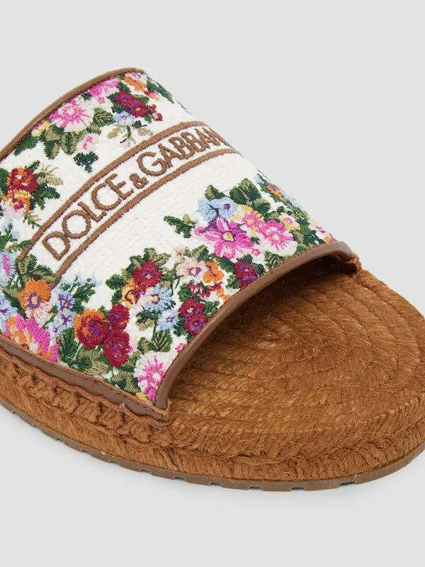 Dolce & Gabbana Floral Espadrille Slides