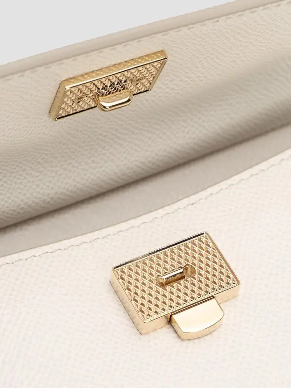 Dolce & Gabbana Sicily Mini Leather Top Handle Bag - White