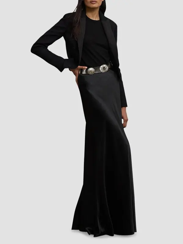 Ralph Lauren Masina Stretch Satin Maxi Skirt