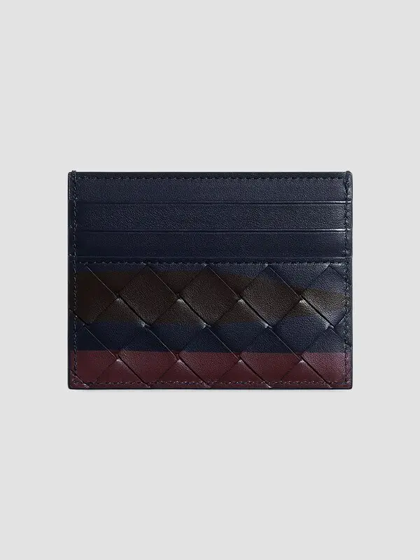 Bottega Veneta Intrecciato Leather Card Case - Midnight