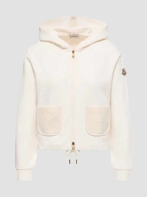 Moncler Sweatshirt In Cotton Blend - Beige