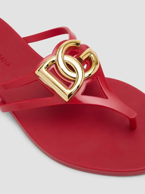 Dolce & Gabbana Logo Jelly Sandals - Red