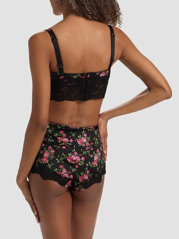 Dolce & Gabbana Rose Lace-trim Longline Balconette Bra