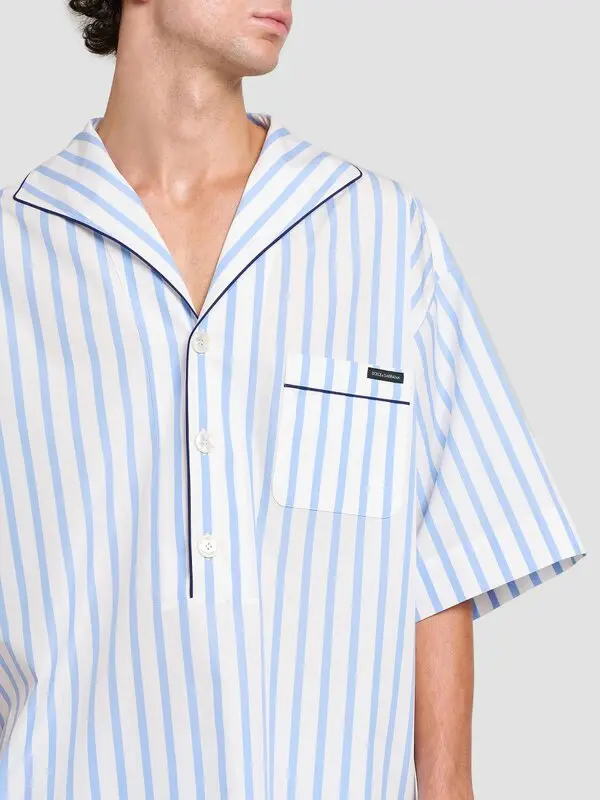 Dolce & Gabbana Striped Cotton-silk Pajama Shirt
