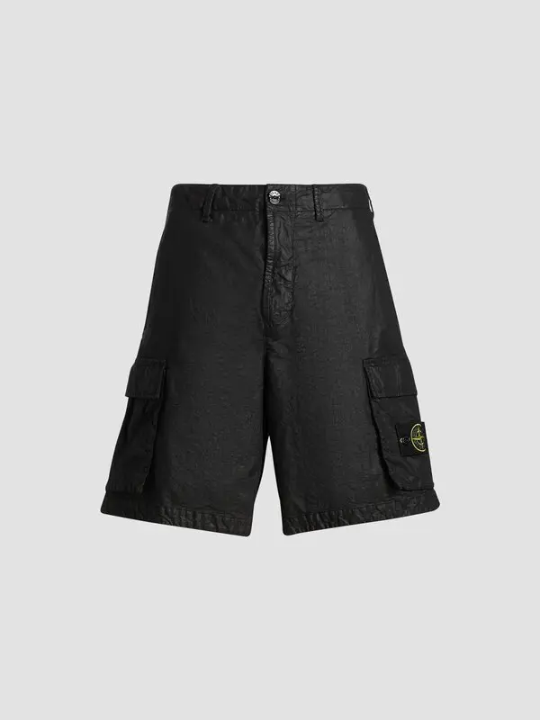 Stone Island Waxed Cotton Cargo Shorts