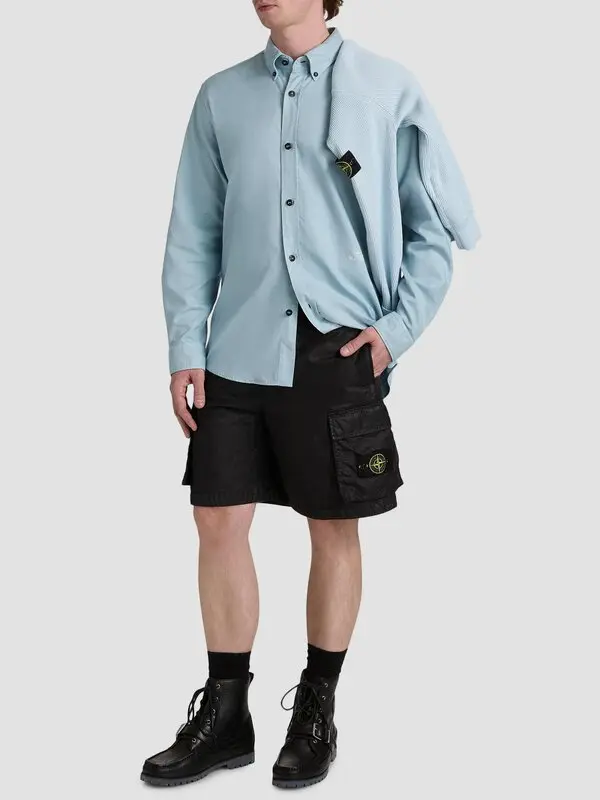 Stone Island Waxed Cotton Cargo Shorts