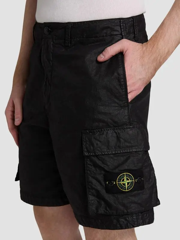 Stone Island Waxed Cotton Cargo Shorts