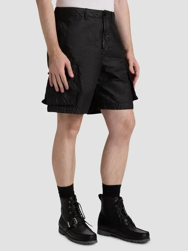 Stone Island Waxed Cotton Cargo Shorts