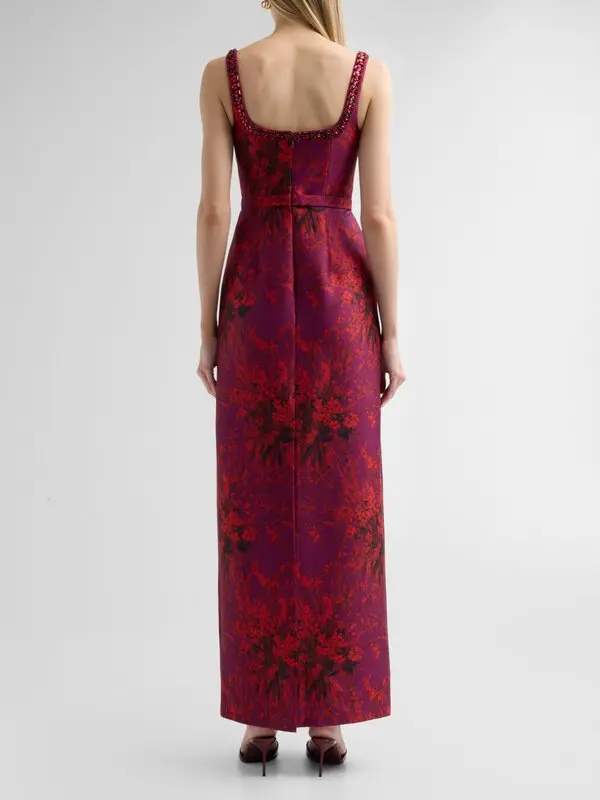 SACHIN BABI Lana Floral Print Satin Gown