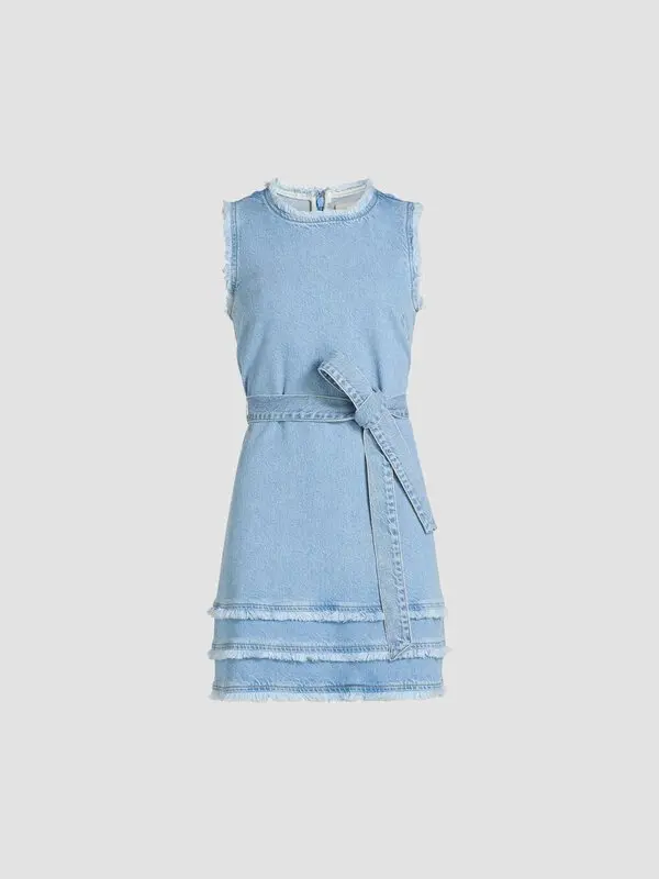 Cinq À Sept Mindie Belted Denim Minidress - Mist