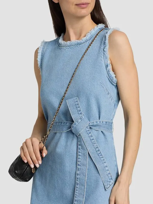 Cinq À Sept Mindie Belted Denim Minidress - Mist