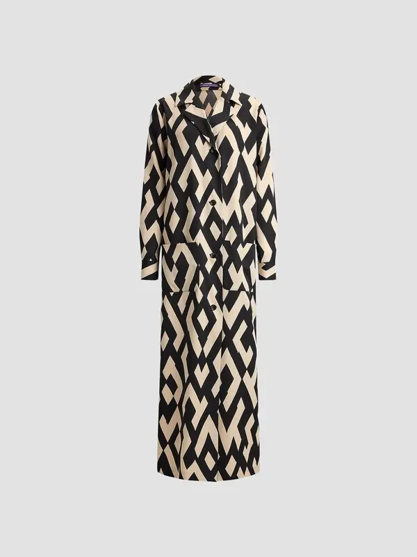 Ralph Lauren Nessa Deco-print Wool Coat