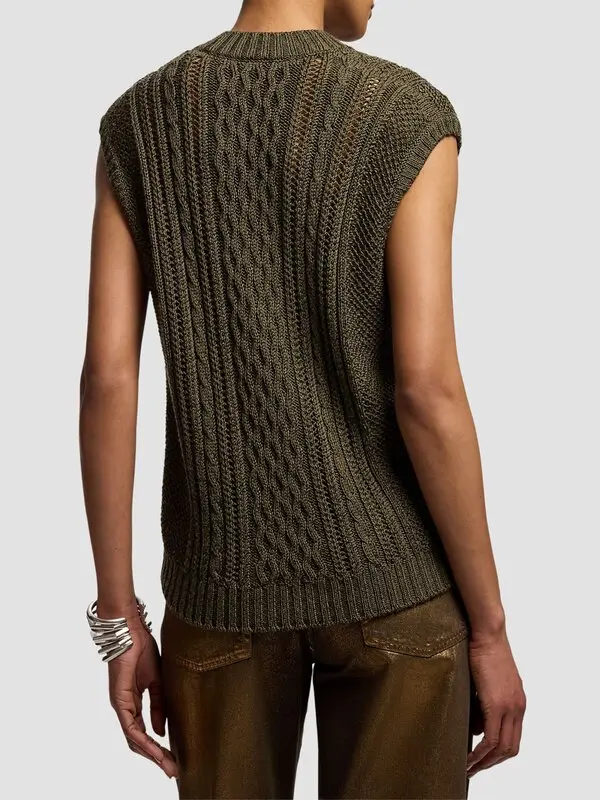Ralph Lauren Cable-knit Silk-cashmere Sweater Vest