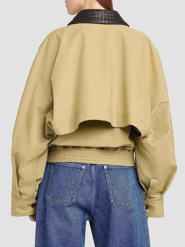 Bottega Veneta Intrecciato Collar Cotton Blouson Jacket