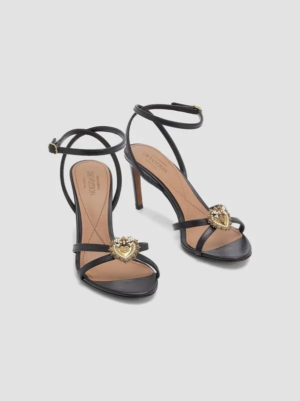 Dolce & Gabbana Desire 105mm Heart-detailed Leather Sandals
