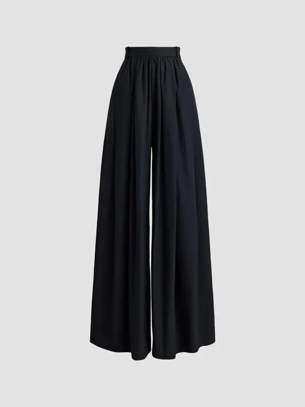 Ralph Lauren Vannesa Poplin Wide-leg Pants - Black