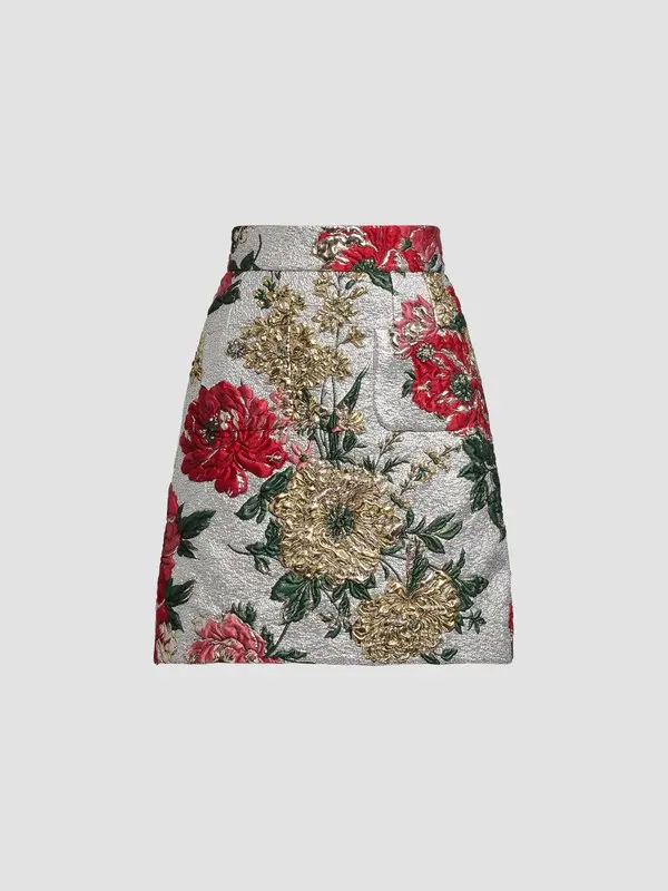 Dolce & Gabbana Floral Brocade Miniskirt