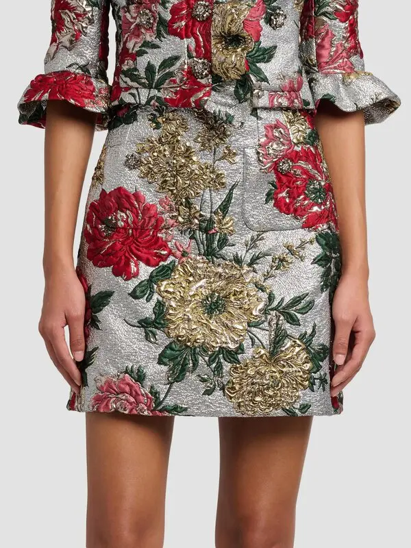 Dolce & Gabbana Floral Brocade Miniskirt