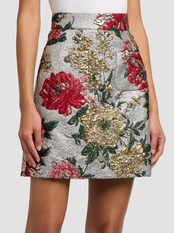 Dolce & Gabbana Floral Brocade Miniskirt