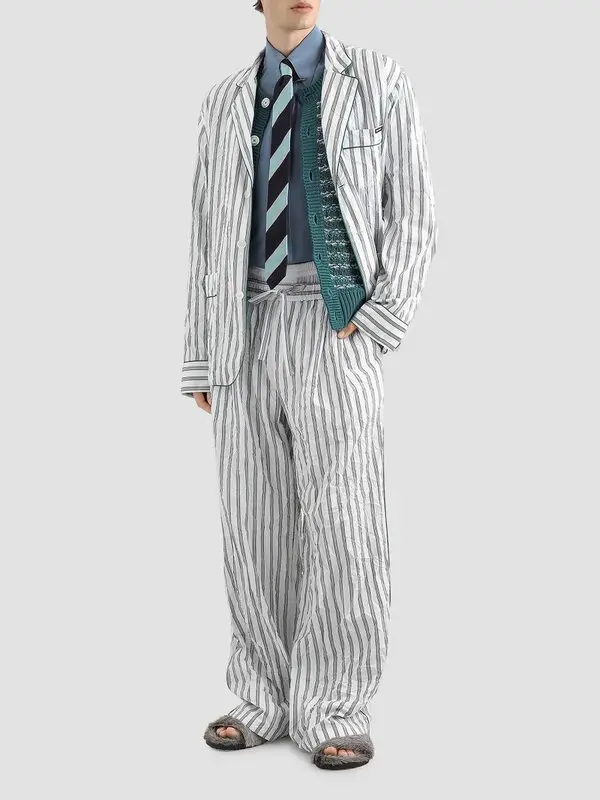 Dolce & Gabbana Striped Cotton-blend Drawstring Pants