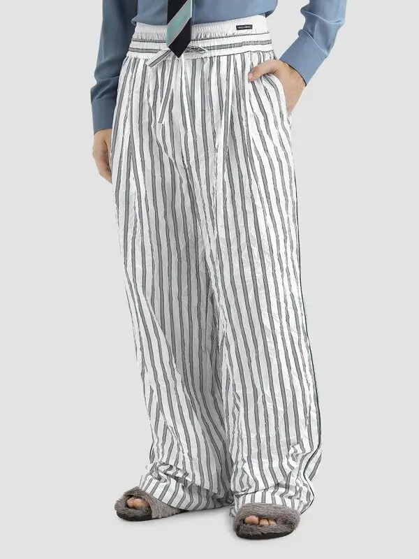 Dolce & Gabbana Striped Cotton-blend Drawstring Pants