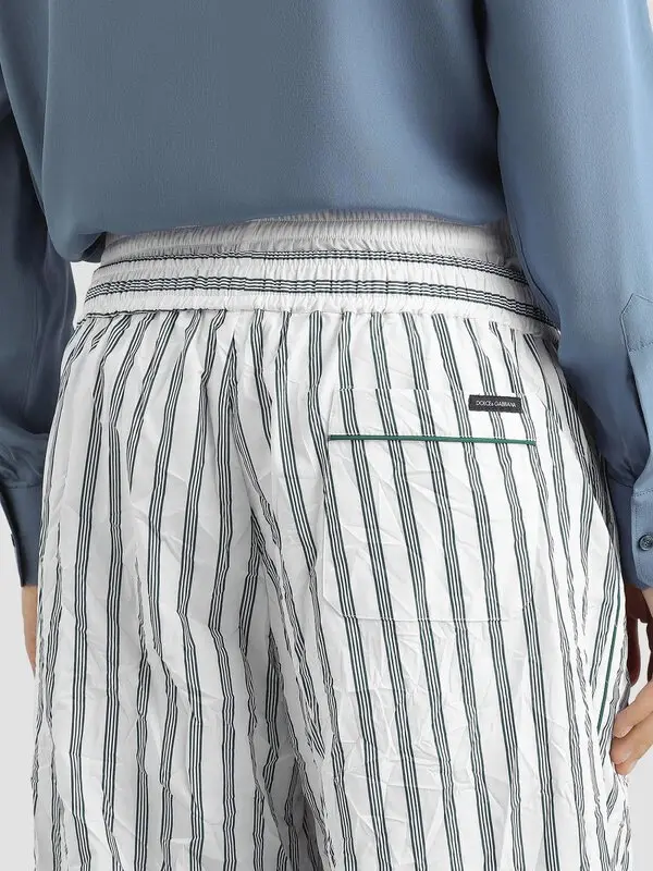 Dolce & Gabbana Striped Cotton-blend Drawstring Pants