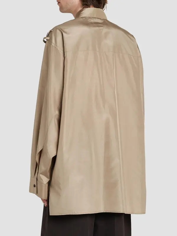 Bottega Veneta Washed Silk Taffeta Overshirt