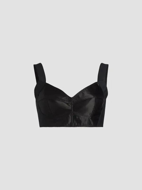 Dolce & Gabbana Satin Bra Top - Nero