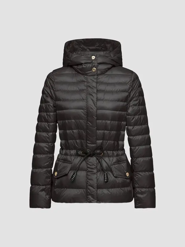Moncler Raies Puffer Coat With Hood - Black