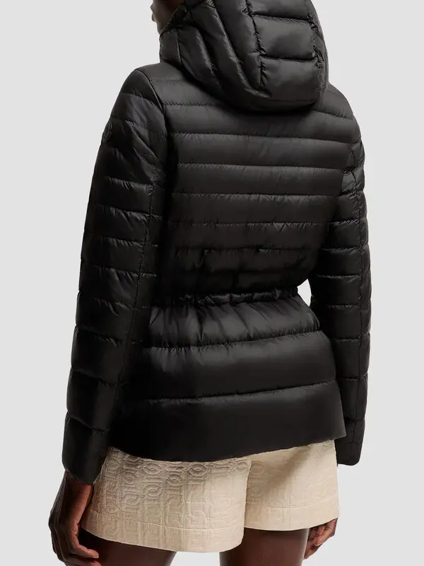 Moncler Raies Puffer Coat With Hood - Black
