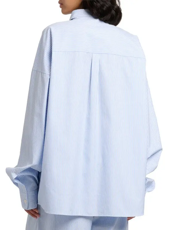 Dolce & Gabbana Oversized Embellished Pinstripe Button-front Shirt
