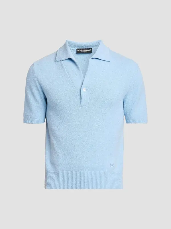 Dolce & Gabbana Knit Short-sleeve Polo Shirt - Azzurro