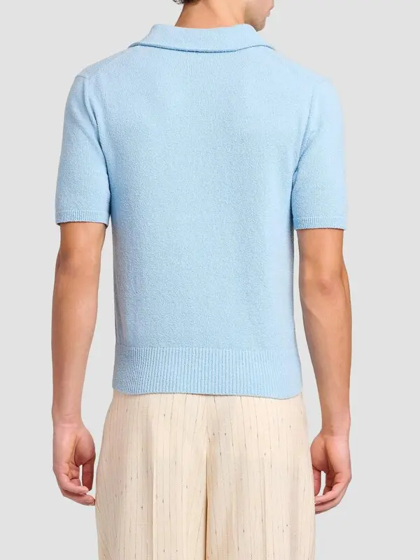 Dolce & Gabbana Knit Short-sleeve Polo Shirt - Azzurro