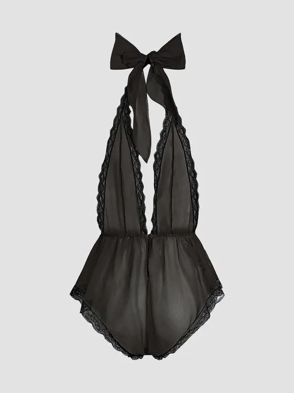Dolce & Gabbana Stretch-silk Lace-trim Romper