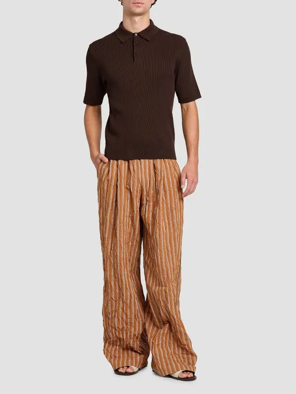 Dolce & Gabbana Rib-knit Cotton Polo Shirt